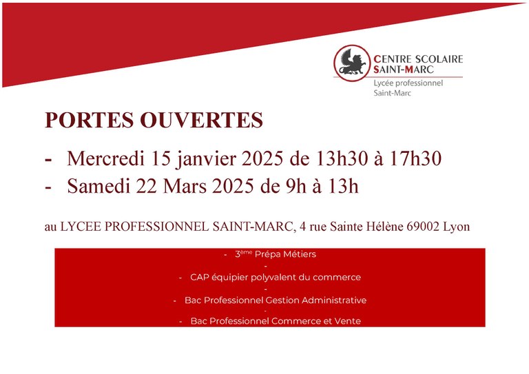 Informations Générales — Centre Scolaire Saint-Marc